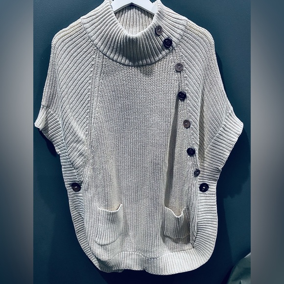neon buddha | Tops | Pure Knits By Neon Buddha Tribal Poncho In Cream ...